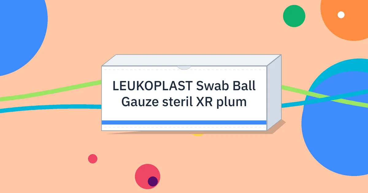 Symbolbild: Packung mit der Aufschrift LEUKOPLAST Swab Ball Gauze steril XR plum (PZN 17208414) – Verfügbarkeit und Bezug in Apotheken in Frankfurt am Main