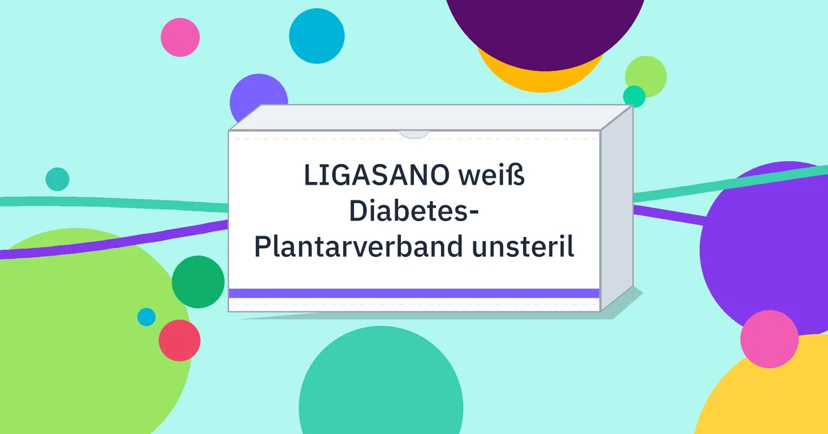 Symbolbild: Packung mit der Aufschrift LIGASANO weiß Diabetes-Plantarverband unsteril (PZN 17251048) – Verfügbarkeit und Bezug in Apotheken in Frankfurt am Main