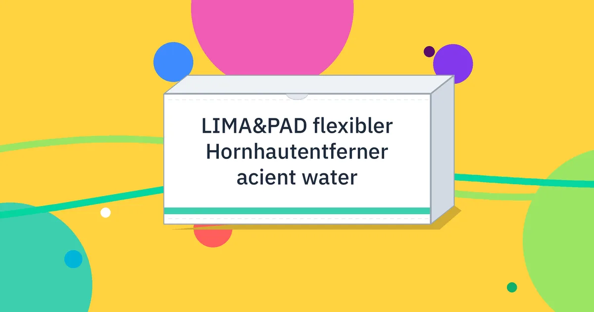 Symbolbild: Packung mit der Aufschrift LIMA&PAD flexibler Hornhautentferner acient water (PZN 20176103) – Verfügbarkeit und Bezug in Apotheken in Frankfurt am Main