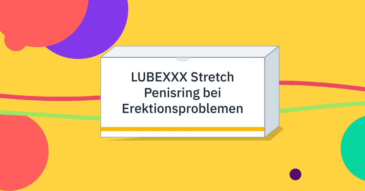 Symbolbild: Packung mit der Aufschrift LUBEXXX Stretch Penisring bei Erektionsproblemen (PZN 14304198) – Verfügbarkeit und Bezug in Apotheken in Frankfurt am Main