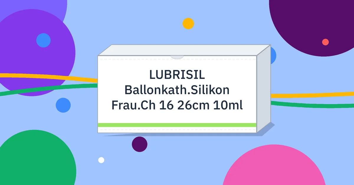 Symbolbild: Packung mit der Aufschrift LUBRISIL Ballonkath.Silikon Frau.Ch 16 26cm 10ml (PZN 06901595) – Verfügbarkeit und Bezug in Apotheken in Frankfurt am Main