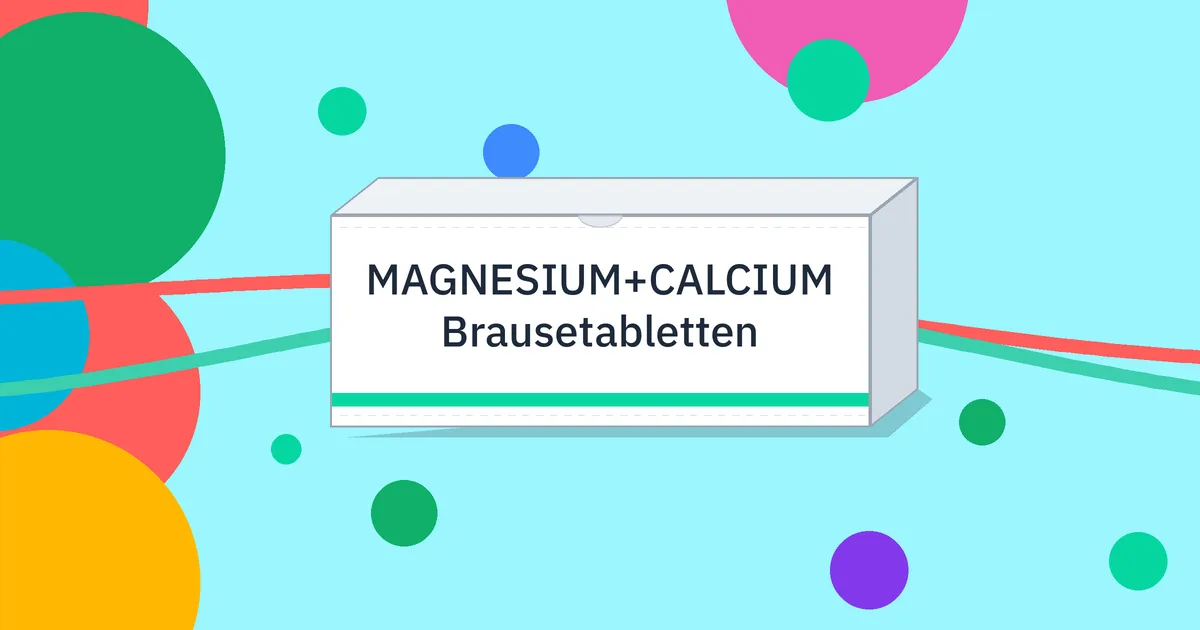 Symbolbild: Packung mit der Aufschrift MAGNESIUM+CALCIUM Brausetabletten (PZN 01287587) – Verfügbarkeit und Bezug in Apotheken in Frankfurt am Main