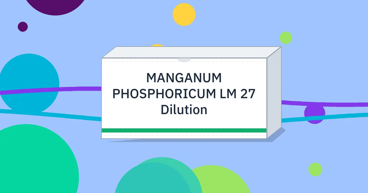 Symbolbild: Packung mit der Aufschrift MANGANUM PHOSPHORICUM LM 27 Dilution (PZN 12945728) – Verfügbarkeit und Bezug in Apotheken in Frankfurt am Main