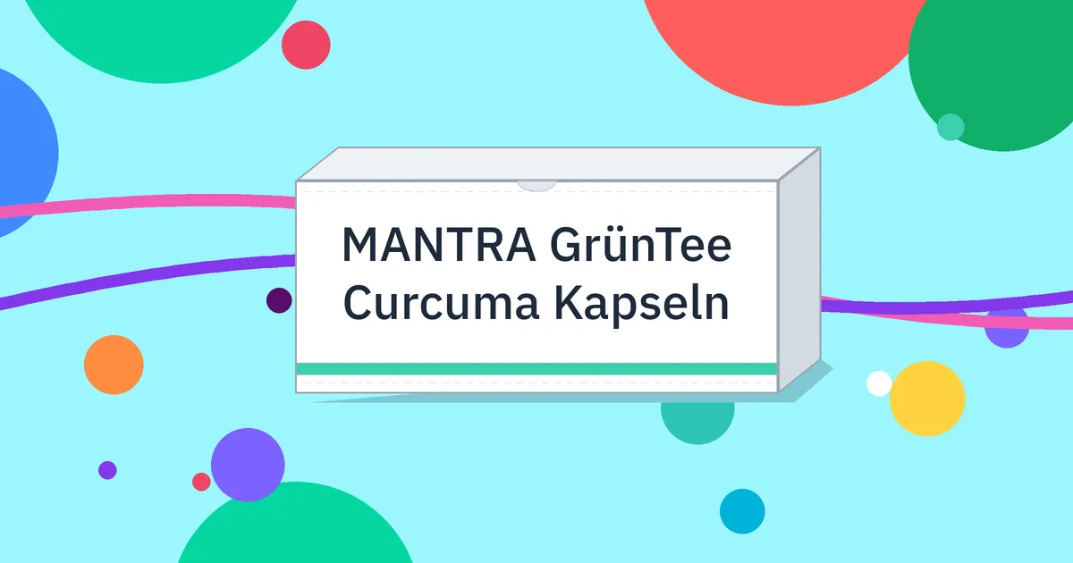 Symbolbild: Packung mit der Aufschrift MANTRA GrünTee Curcuma Kapseln (PZN 16322102) – Verfügbarkeit und Bezug in Apotheken in Frankfurt am Main