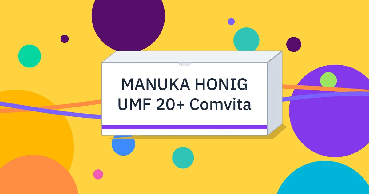 Symbolbild: Packung mit der Aufschrift MANUKA HONIG UMF 20+ Comvita (PZN 18826321) – Verfügbarkeit und Bezug in Apotheken in Frankfurt am Main