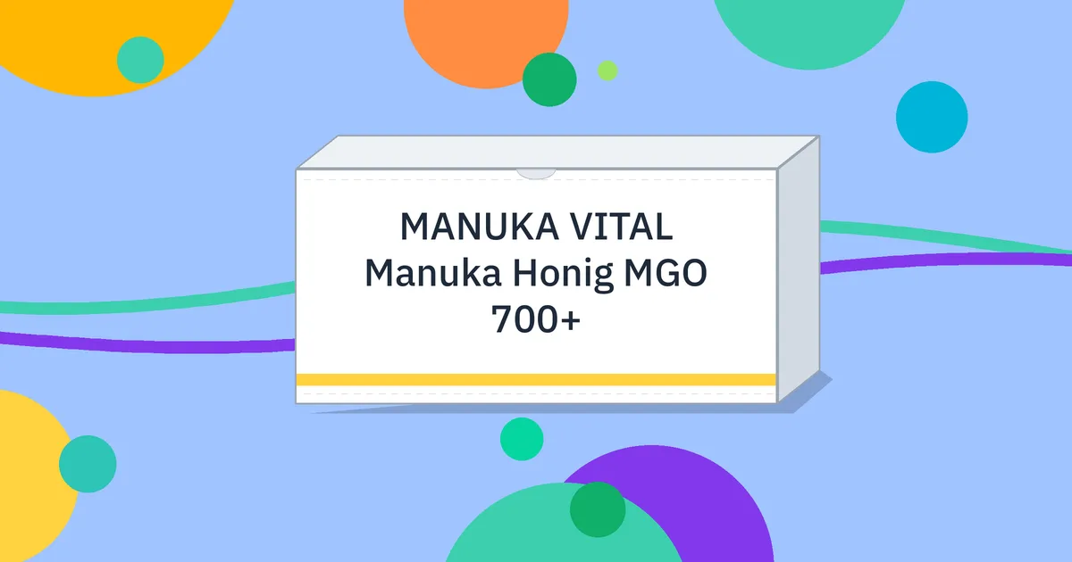 Symbolbild: Packung mit der Aufschrift MANUKA VITAL Manuka Honig MGO 700+ (PZN 20285789) – Verfügbarkeit und Bezug in Apotheken in Frankfurt am Main