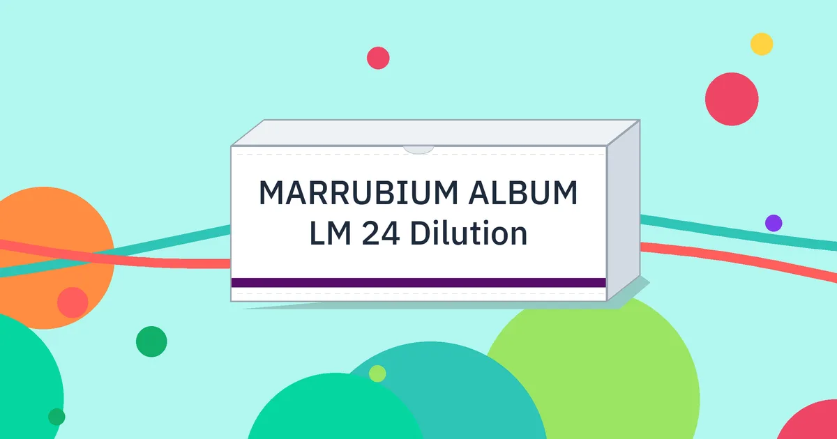 Symbolbild: Packung mit der Aufschrift MARRUBIUM ALBUM LM 24 Dilution (PZN 13602054) – Verfügbarkeit und Bezug in Apotheken in Frankfurt am Main