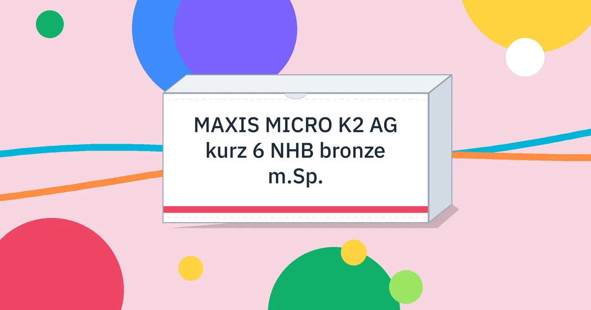 Symbolbild: Packung mit der Aufschrift MAXIS MICRO K2 AG kurz 6 NHB bronze m.Sp. (PZN 17673967) – Verfügbarkeit und Bezug in Apotheken in Frankfurt am Main