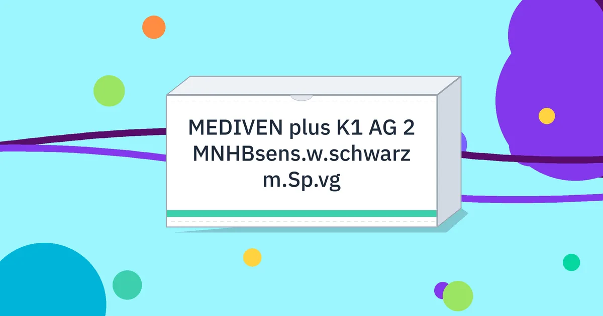 Symbolbild: Packung mit der Aufschrift MEDIVEN plus K1 AG 2 MNHBsens.w.schwarz m.Sp.vg (PZN 16073194) – Verfügbarkeit und Bezug in Apotheken in Frankfurt am Main