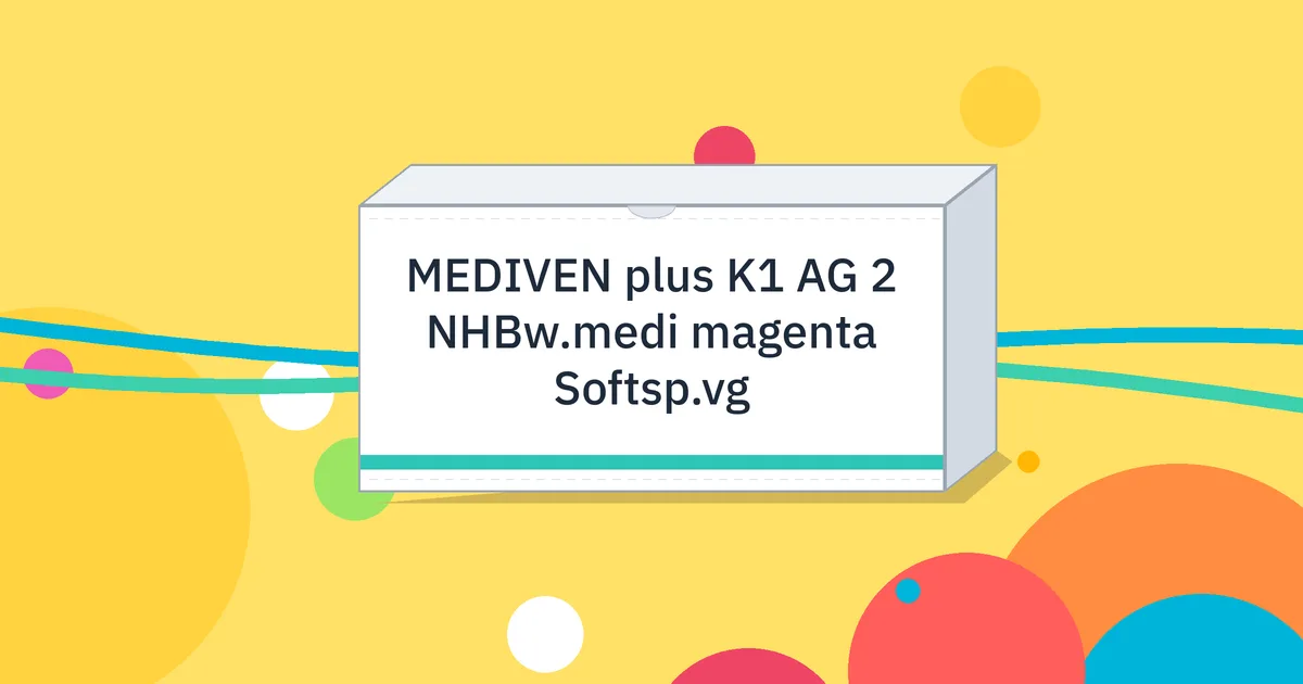 Symbolbild: Packung mit der Aufschrift MEDIVEN plus K1 AG 2 NHBw.medi magenta Softsp.vg (PZN 15923696) – Verfügbarkeit und Bezug in Apotheken in Frankfurt am Main