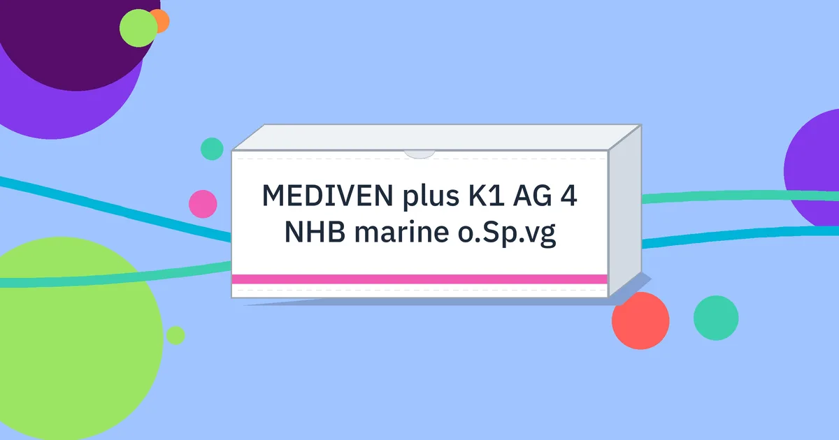 Symbolbild: Packung mit der Aufschrift MEDIVEN plus K1 AG 4 NHB marine o.Sp.vg (PZN 15922544) – Verfügbarkeit und Bezug in Apotheken in Frankfurt am Main