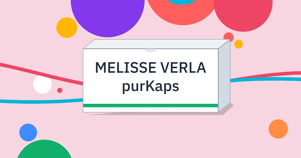 Symbolbild: Packung mit der Aufschrift MELISSE VERLA purKaps (PZN 19149124) – Verfügbarkeit und Bezug in Apotheken in Frankfurt am Main