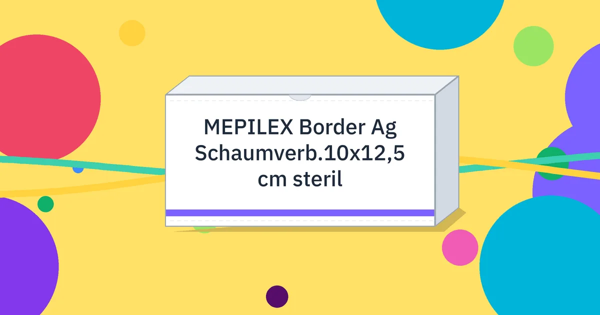 Symbolbild: Packung mit der Aufschrift MEPILEX Border Ag Schaumverb.10x12,5 cm steril (PZN 19341502) – Verfügbarkeit und Bezug in Apotheken in Frankfurt am Main