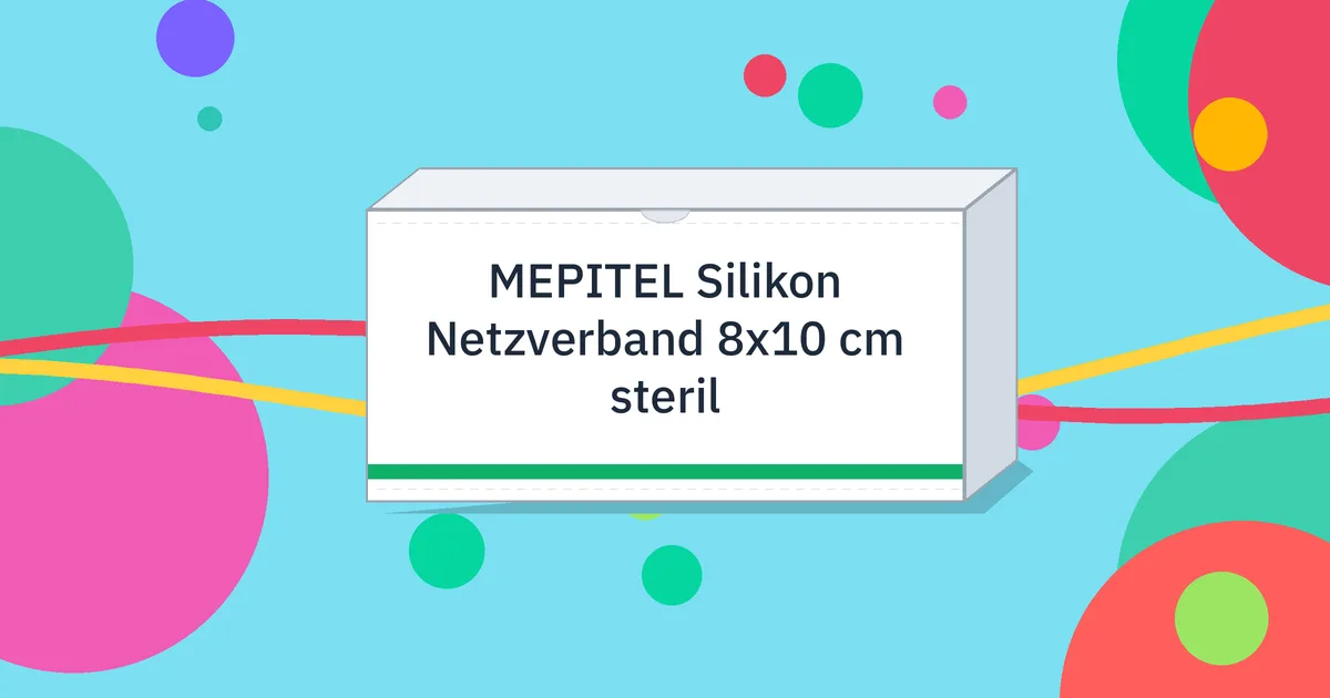 Symbolbild: Packung mit der Aufschrift MEPITEL Silikon Netzverband 8x10 cm steril (PZN 16528708) – Verfügbarkeit und Bezug in Apotheken in Frankfurt am Main
