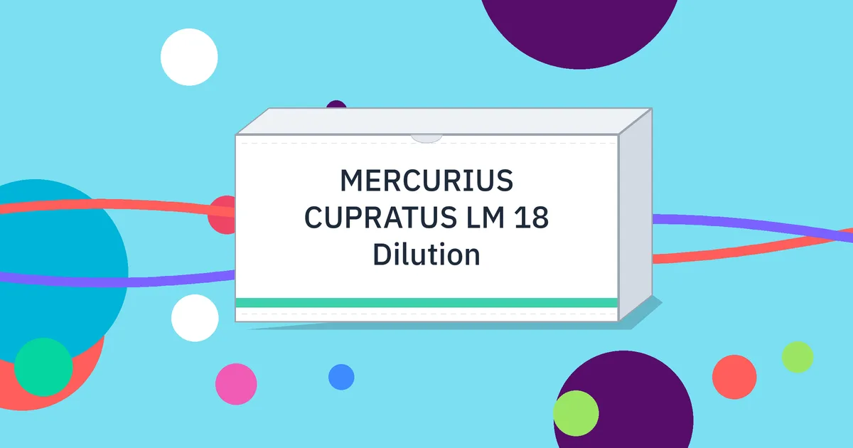 Symbolbild: Packung mit der Aufschrift MERCURIUS CUPRATUS LM 18 Dilution (PZN 12950480) – Verfügbarkeit und Bezug in Apotheken in Frankfurt am Main