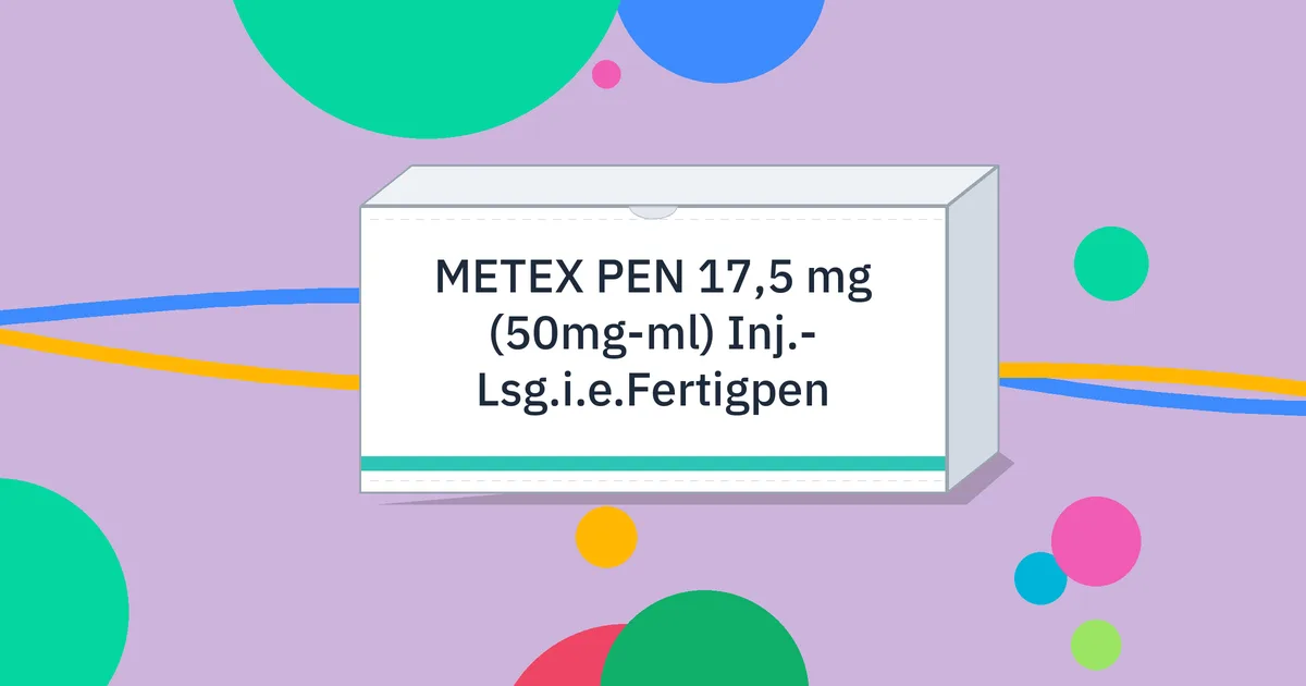 Symbolbild: Packung mit der Aufschrift METEX PEN 17,5 mg (50mg-ml) Inj.-Lsg.i.e.Fertigpen (PZN 09668320) – Verfügbarkeit und Bezug in Apotheken in Frankfurt am Main