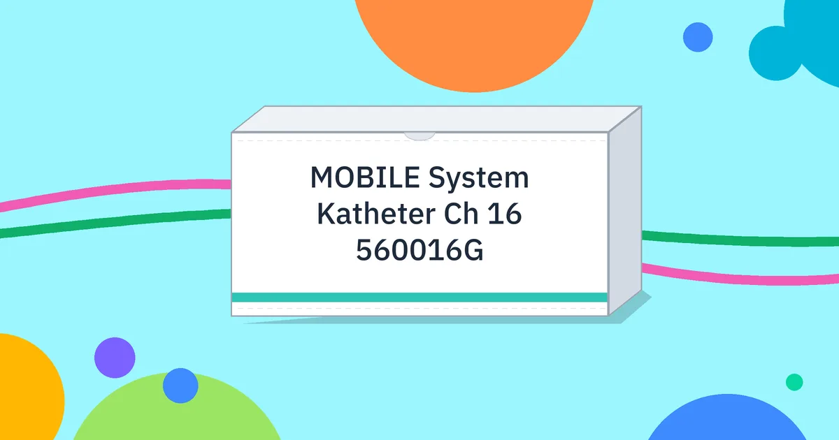 Symbolbild: Packung mit der Aufschrift MOBILE System Katheter Ch 16 560016G (PZN 07621320) – Verfügbarkeit und Bezug in Apotheken in Frankfurt am Main