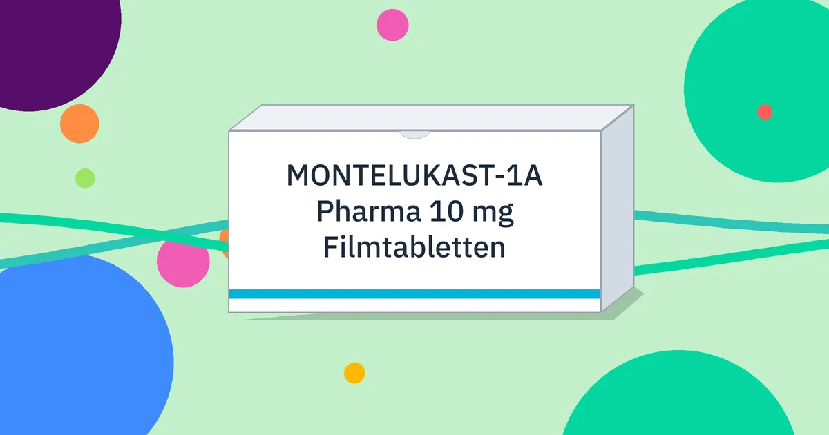 Symbolbild: Packung mit der Aufschrift MONTELUKAST-1A Pharma 10 mg Filmtabletten (PZN 09731857) – Verfügbarkeit und Bezug in Apotheken in Frankfurt am Main