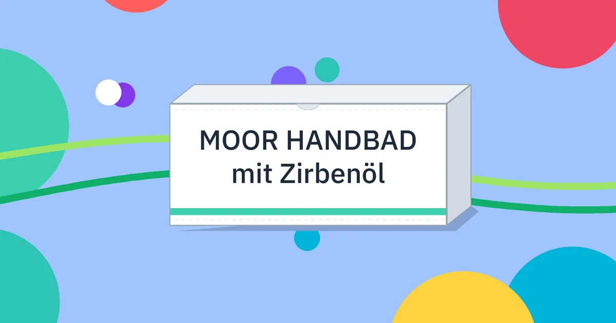 Symbolbild: Packung mit der Aufschrift MOOR HANDBAD mit Zirbenöl (PZN 14263542) – Verfügbarkeit und Bezug in Apotheken in Frankfurt am Main