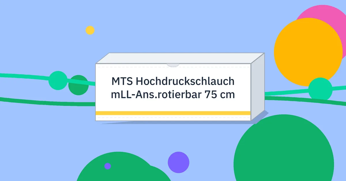 Symbolbild: Packung mit der Aufschrift MTS Hochdruckschlauch mLL-Ans.rotierbar 75 cm (PZN 04505286) – Verfügbarkeit und Bezug in Apotheken in Frankfurt am Main