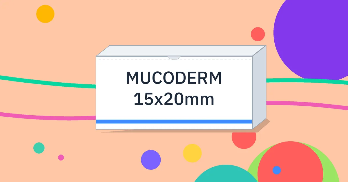 Symbolbild: Packung mit der Aufschrift MUCODERM 15x20mm (PZN 08854316) – Verfügbarkeit und Bezug in Apotheken in Frankfurt am Main