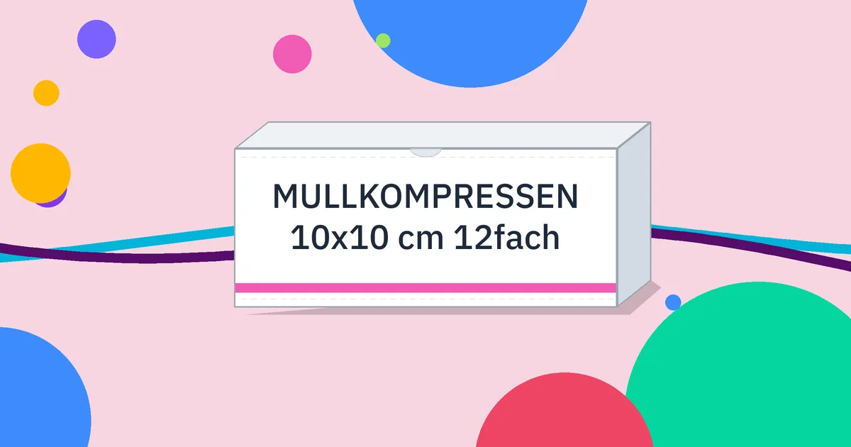 Symbolbild: Packung mit der Aufschrift MULLKOMPRESSEN 10x10 cm 12fach (PZN 01238034) – Verfügbarkeit und Bezug in Apotheken in Frankfurt am Main