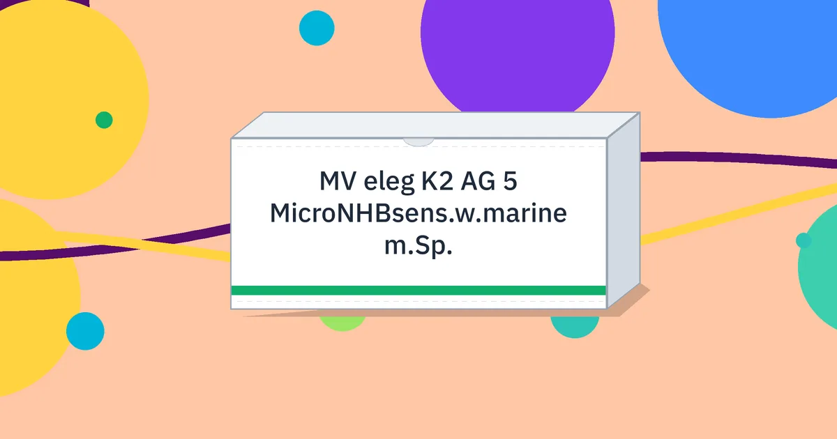 Symbolbild: Packung mit der Aufschrift MV eleg K2 AG 5 MicroNHBsens.w.marine m.Sp. (PZN 15725915) – Verfügbarkeit und Bezug in Apotheken in Frankfurt am Main