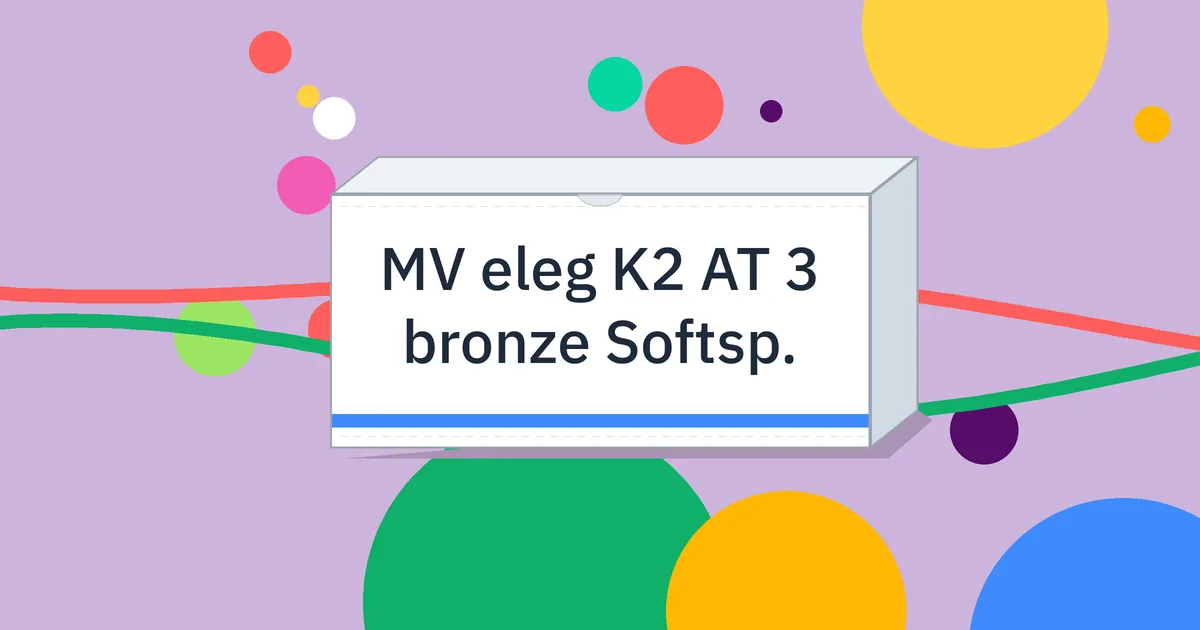 Symbolbild: Packung mit der Aufschrift MV eleg K2 AT 3 bronze Softsp. (PZN 15284753) – Verfügbarkeit und Bezug in Apotheken in Frankfurt am Main