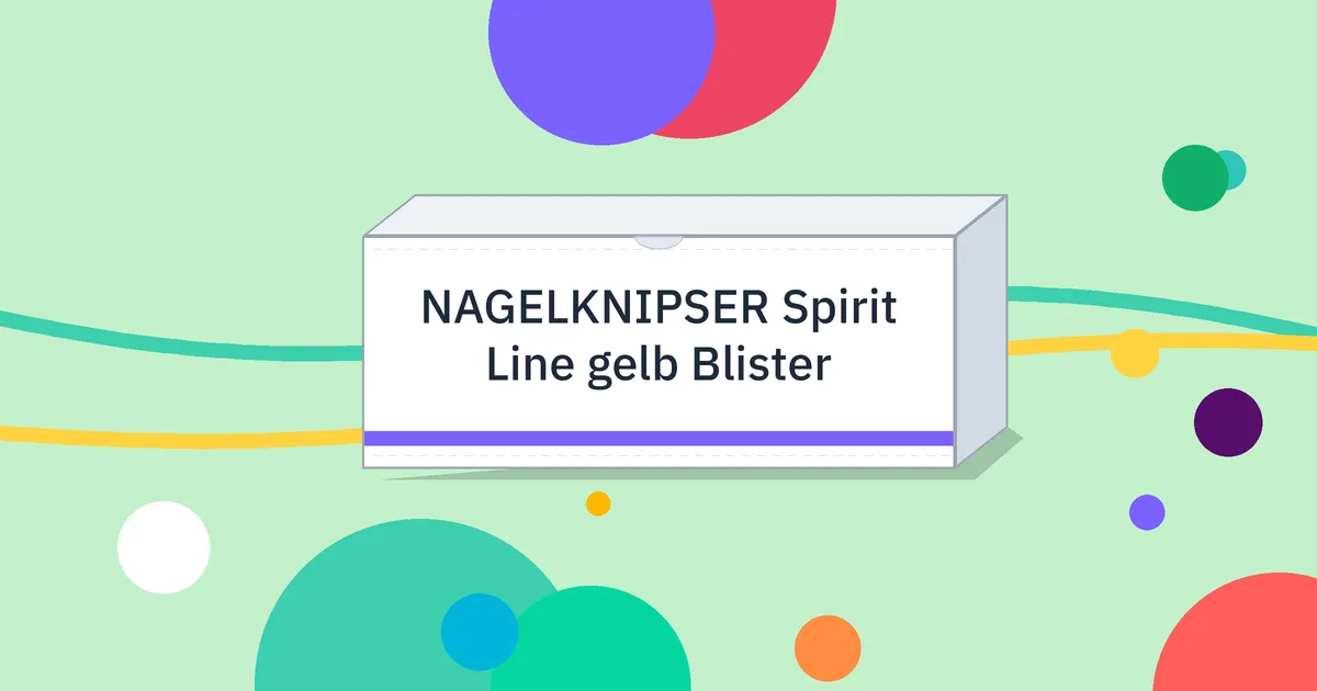 Symbolbild: Packung mit der Aufschrift NAGELKNIPSER Spirit Line gelb Blister (PZN 01575702) – Verfügbarkeit und Bezug in Apotheken in Frankfurt am Main