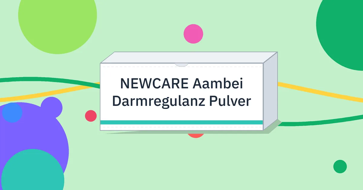 Symbolbild: Packung mit der Aufschrift NEWCARE Aambei Darmregulanz Pulver (PZN 16875172) – Verfügbarkeit und Bezug in Apotheken in Frankfurt am Main