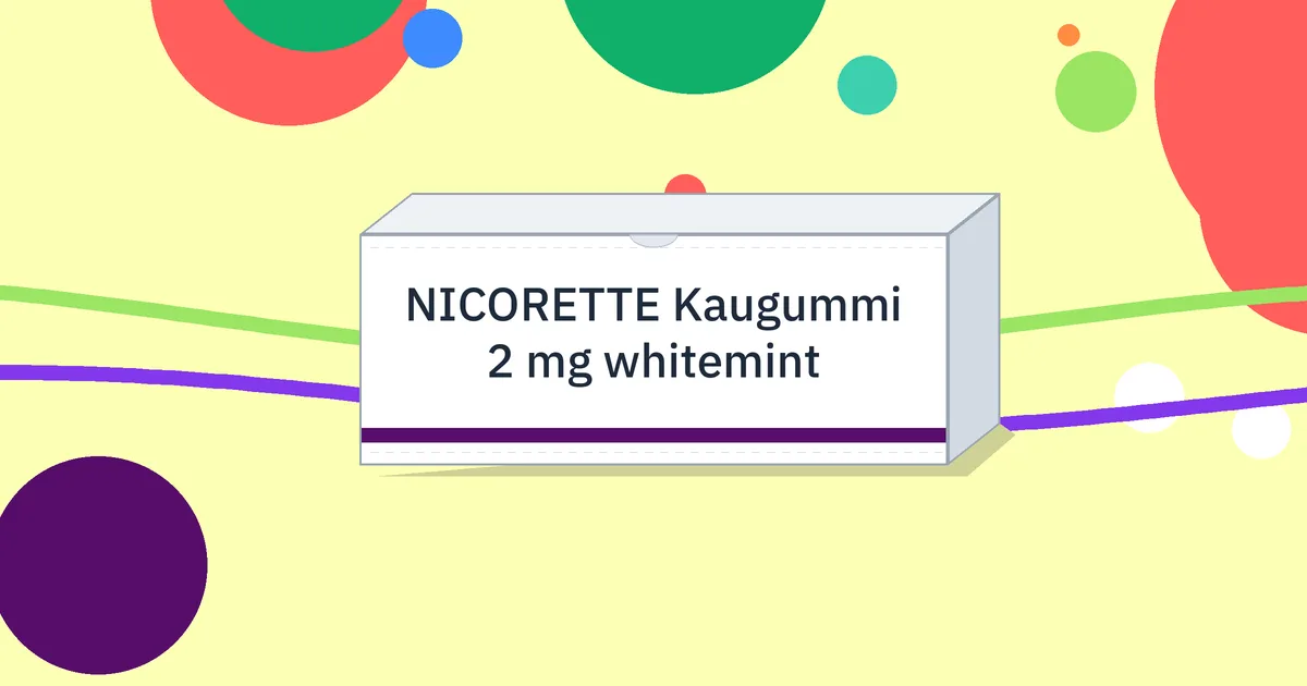 Symbolbild: Packung mit der Aufschrift NICORETTE Kaugummi 2 mg whitemint (PZN 07353612) – Verfügbarkeit und Bezug in Apotheken in Frankfurt am Main