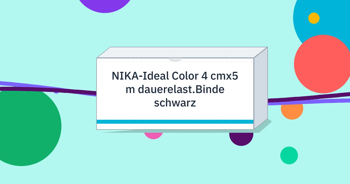 Symbolbild: Packung mit der Aufschrift NIKA-Ideal Color 4 cmx5 m dauerelast.Binde schwarz (PZN 14236108) – Verfügbarkeit und Bezug in Apotheken in Frankfurt am Main