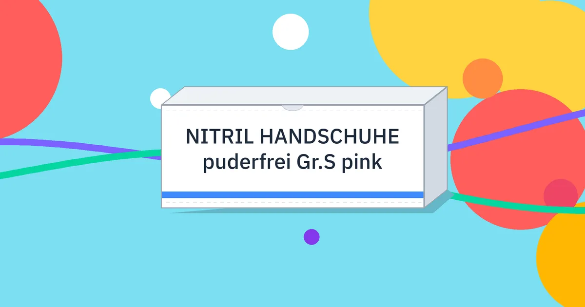 Symbolbild: Packung mit der Aufschrift NITRIL HANDSCHUHE puderfrei Gr.S pink (PZN 03758571) – Verfügbarkeit und Bezug in Apotheken in Frankfurt am Main