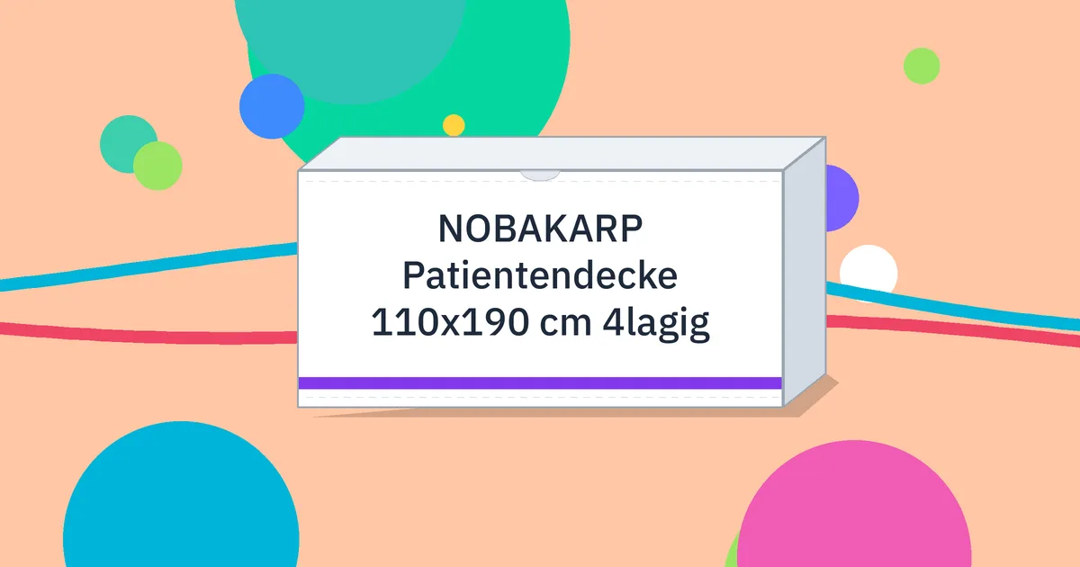 Symbolbild: Packung mit der Aufschrift NOBAKARP Patientendecke 110x190 cm 4lagig (PZN 00680288) – Verfügbarkeit und Bezug in Apotheken in Frankfurt am Main