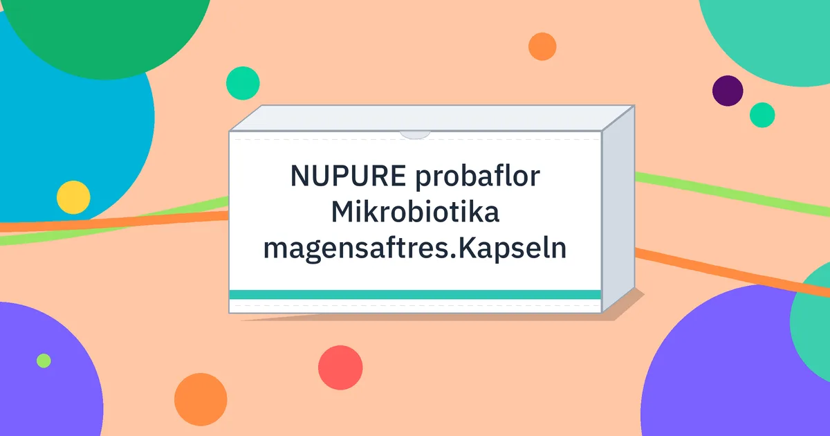 Symbolbild: Packung mit der Aufschrift NUPURE probaflor Mikrobiotika magensaftres.Kapseln (PZN 15399835) – Verfügbarkeit und Bezug in Apotheken in Frankfurt am Main