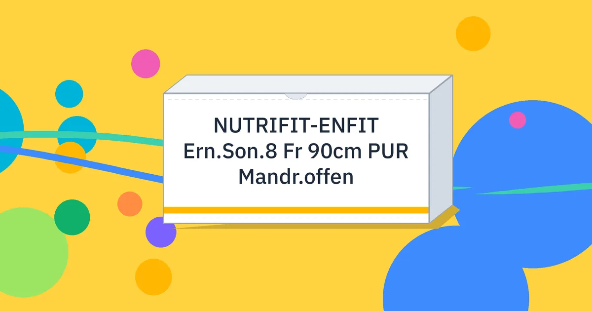 Symbolbild: Packung mit der Aufschrift NUTRIFIT-ENFIT Ern.Son.8 Fr 90cm PUR Mandr.offen (PZN 14174258) – Verfügbarkeit und Bezug in Apotheken in Frankfurt am Main