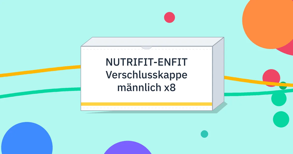 Symbolbild: Packung mit der Aufschrift NUTRIFIT-ENFIT Verschlusskappe männlich x8 (PZN 14174548) – Verfügbarkeit und Bezug in Apotheken in Frankfurt am Main
