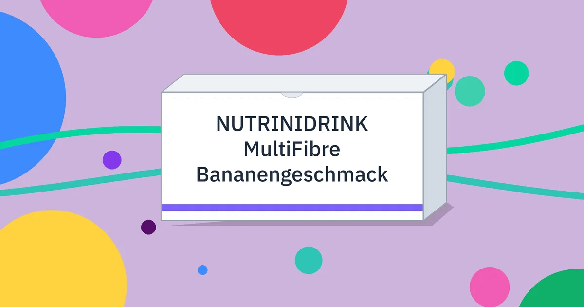 Symbolbild: Packung mit der Aufschrift NUTRINIDRINK MultiFibre Bananengeschmack (PZN 00147619) – Verfügbarkeit und Bezug in Apotheken in Frankfurt am Main
