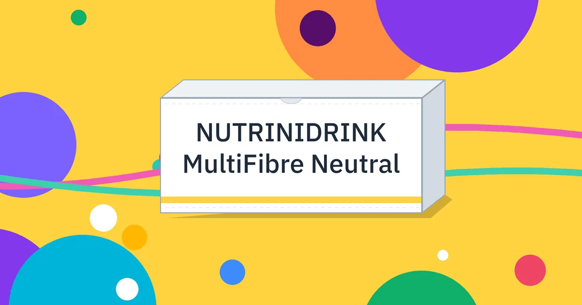 Symbolbild: Packung mit der Aufschrift NUTRINIDRINK MultiFibre Neutral (PZN 06942051) – Verfügbarkeit und Bezug in Apotheken in Frankfurt am Main