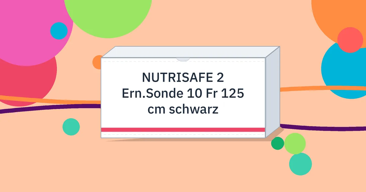 Symbolbild: Packung mit der Aufschrift NUTRISAFE 2 Ern.Sonde 10 Fr 125 cm schwarz (PZN 12907521) – Verfügbarkeit und Bezug in Apotheken in Frankfurt am Main