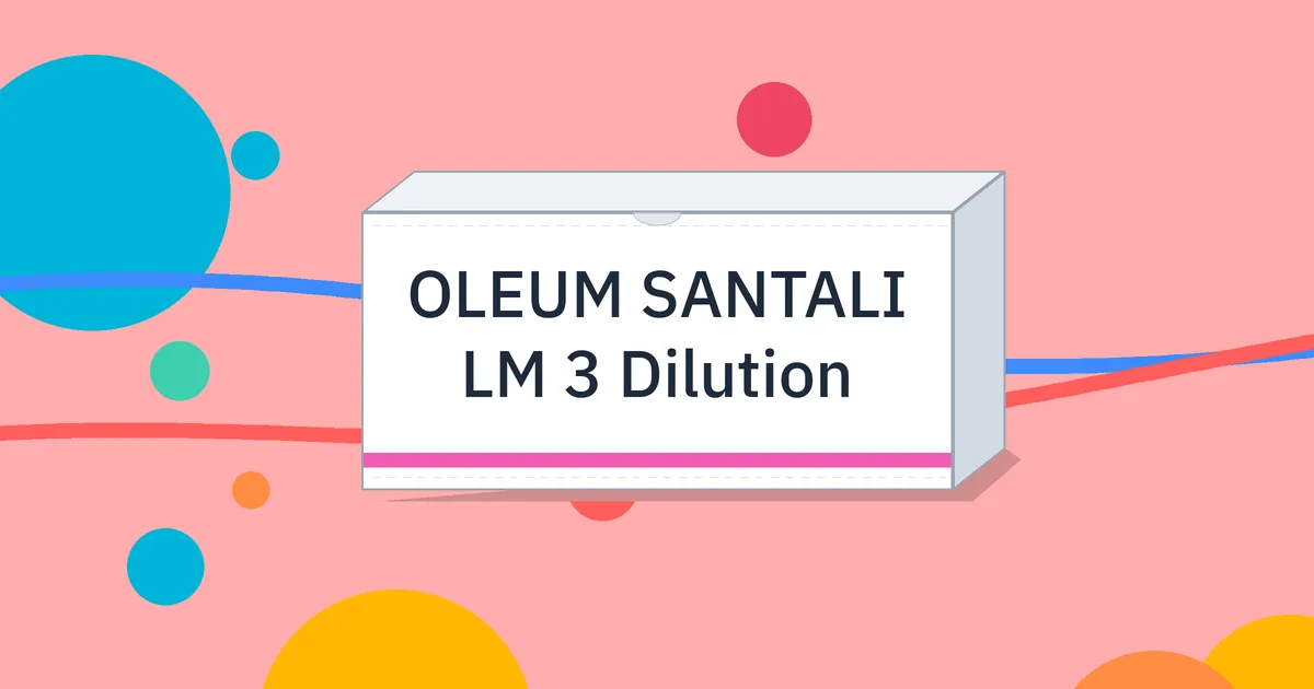 Symbolbild: Packung mit der Aufschrift OLEUM SANTALI LM 3 Dilution (PZN 13623168) – Verfügbarkeit und Bezug in Apotheken in Frankfurt am Main