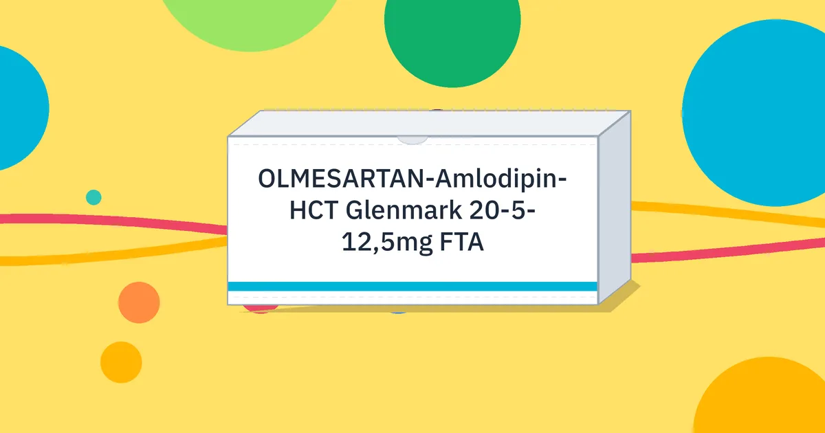 Symbolbild: Packung mit der Aufschrift OLMESARTAN-Amlodipin-HCT Glenmark 20-5-12,5mg FTA (PZN 17205752) – Verfügbarkeit und Bezug in Apotheken in Frankfurt am Main