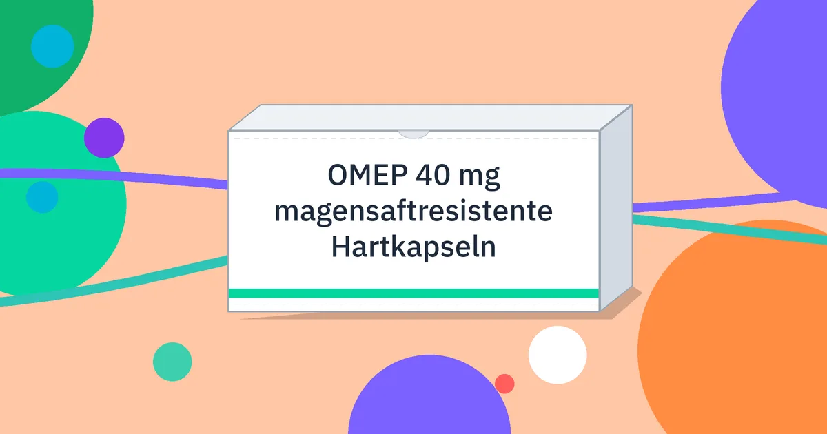 Symbolbild: Packung mit der Aufschrift OMEP 40 mg magensaftresistente Hartkapseln (PZN 01406661) – Verfügbarkeit und Bezug in Apotheken in Frankfurt am Main