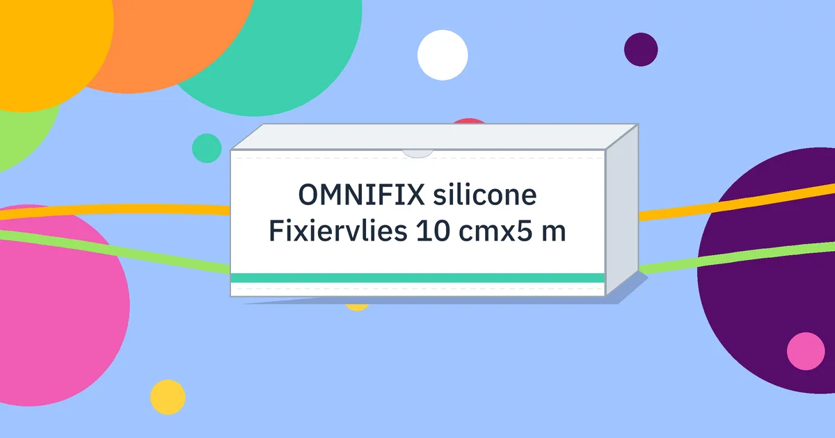Symbolbild: Packung mit der Aufschrift OMNIFIX silicone Fixiervlies 10 cmx5 m (PZN 18437499) – Verfügbarkeit und Bezug in Apotheken in Frankfurt am Main