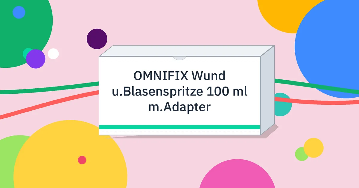 Symbolbild: Packung mit der Aufschrift OMNIFIX Wund u.Blasenspritze 100 ml m.Adapter (PZN 13708456) – Verfügbarkeit und Bezug in Apotheken in Frankfurt am Main