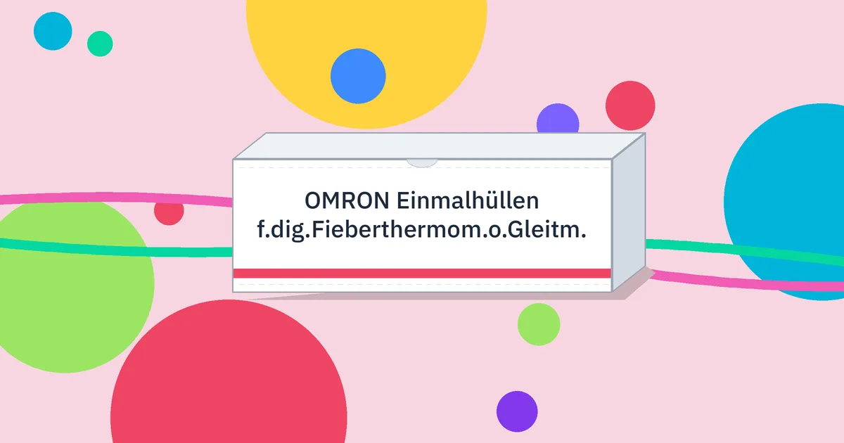 Symbolbild: Packung mit der Aufschrift OMRON Einmalhüllen f.dig.Fieberthermom.o.Gleitm. (PZN 06107408) – Verfügbarkeit und Bezug in Apotheken in Frankfurt am Main