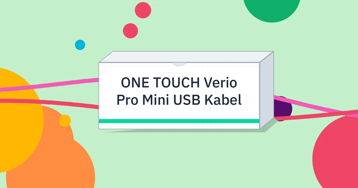 Symbolbild: Packung mit der Aufschrift ONE TOUCH Verio Pro Mini USB Kabel (PZN 08411375) – Verfügbarkeit und Bezug in Apotheken in Frankfurt am Main