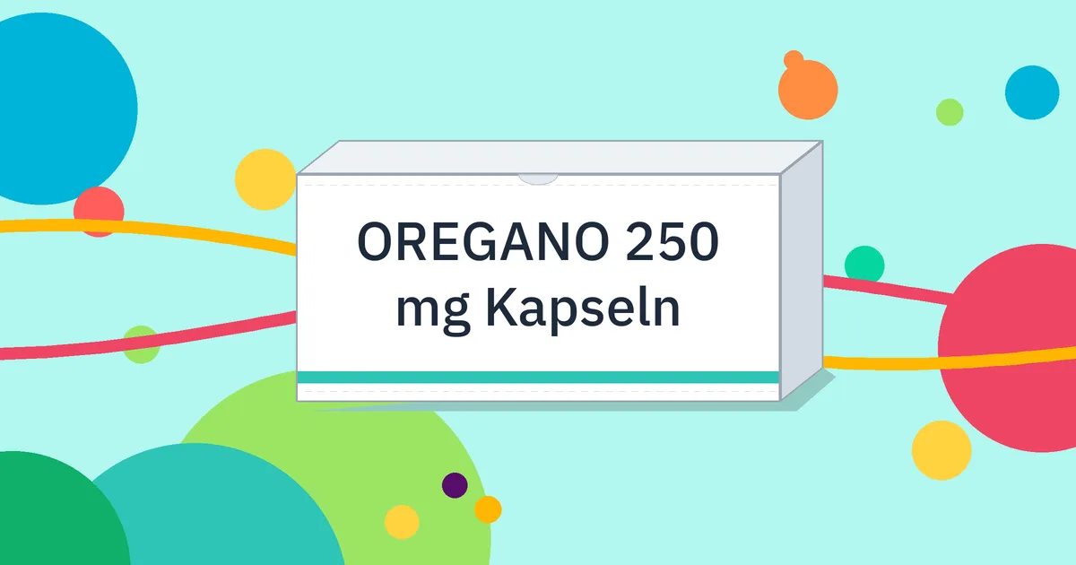 Symbolbild: Packung mit der Aufschrift OREGANO 250 mg Kapseln (PZN 18216605) – Verfügbarkeit und Bezug in Apotheken in Frankfurt am Main