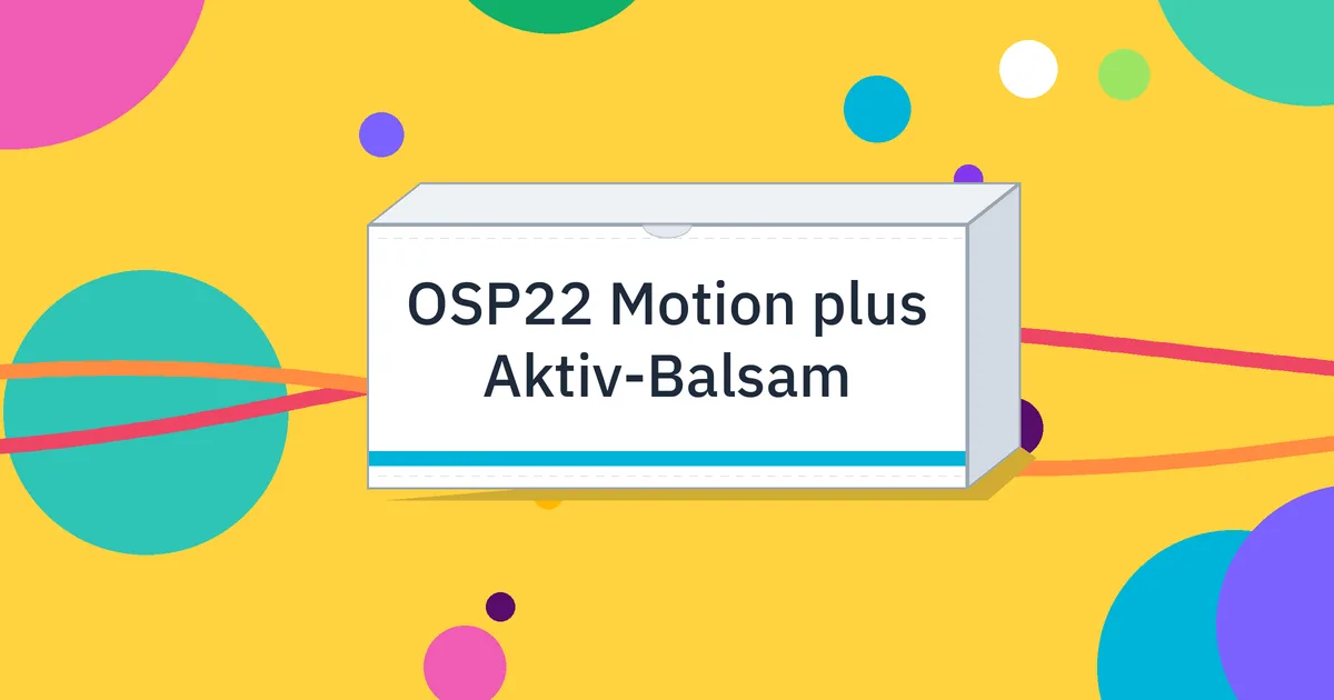 Symbolbild: Packung mit der Aufschrift OSP22 Motion plus Aktiv-Balsam (PZN 14028769) – Verfügbarkeit und Bezug in Apotheken in Frankfurt am Main