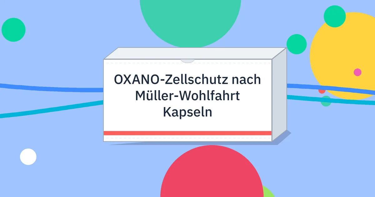 Symbolbild: Packung mit der Aufschrift OXANO-Zellschutz nach Müller-Wohlfahrt Kapseln (PZN 12420500) – Verfügbarkeit und Bezug in Apotheken in Frankfurt am Main
